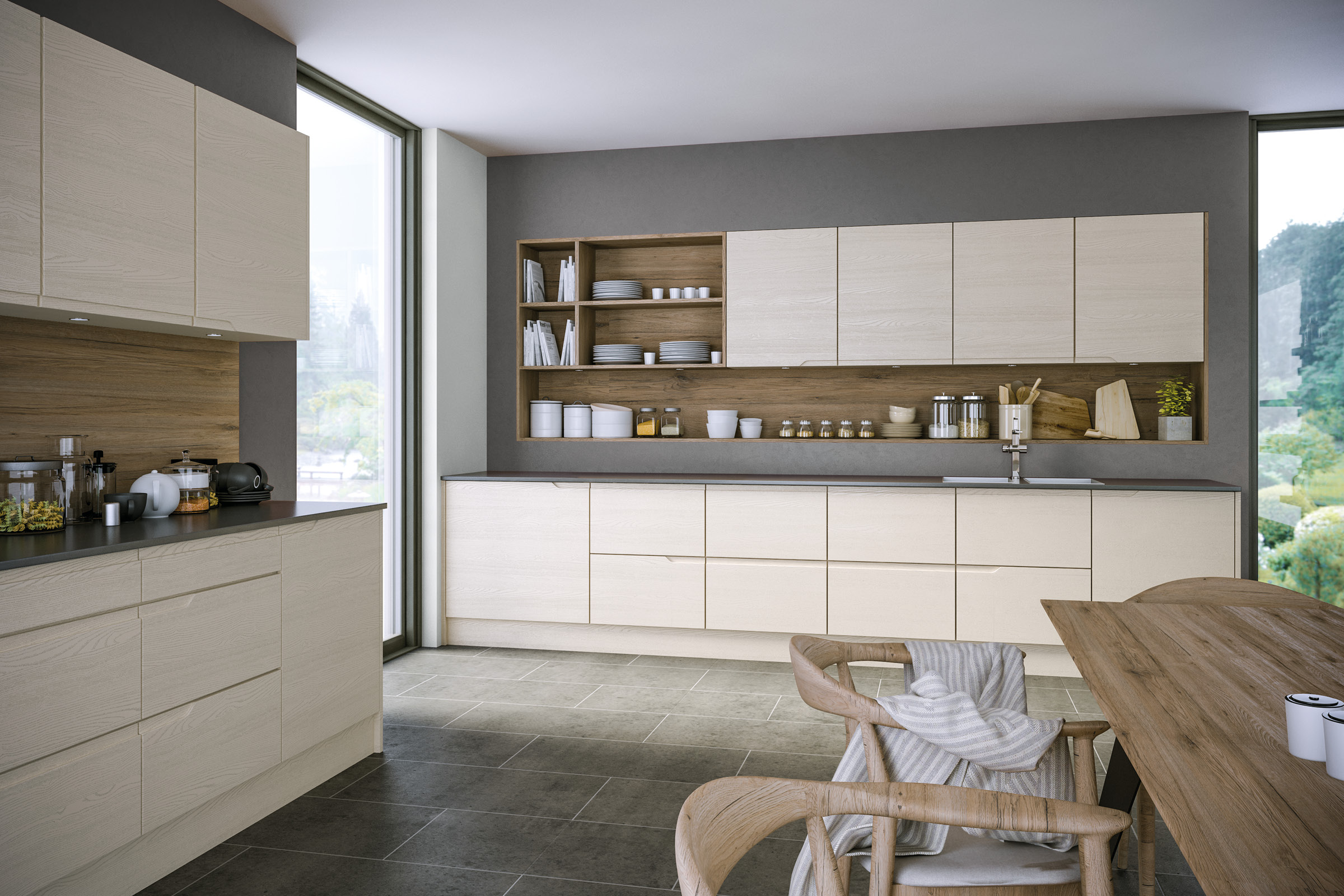 Bella Oakgrain Cashmere | Contemporary Kitchen | Blossom Avenue